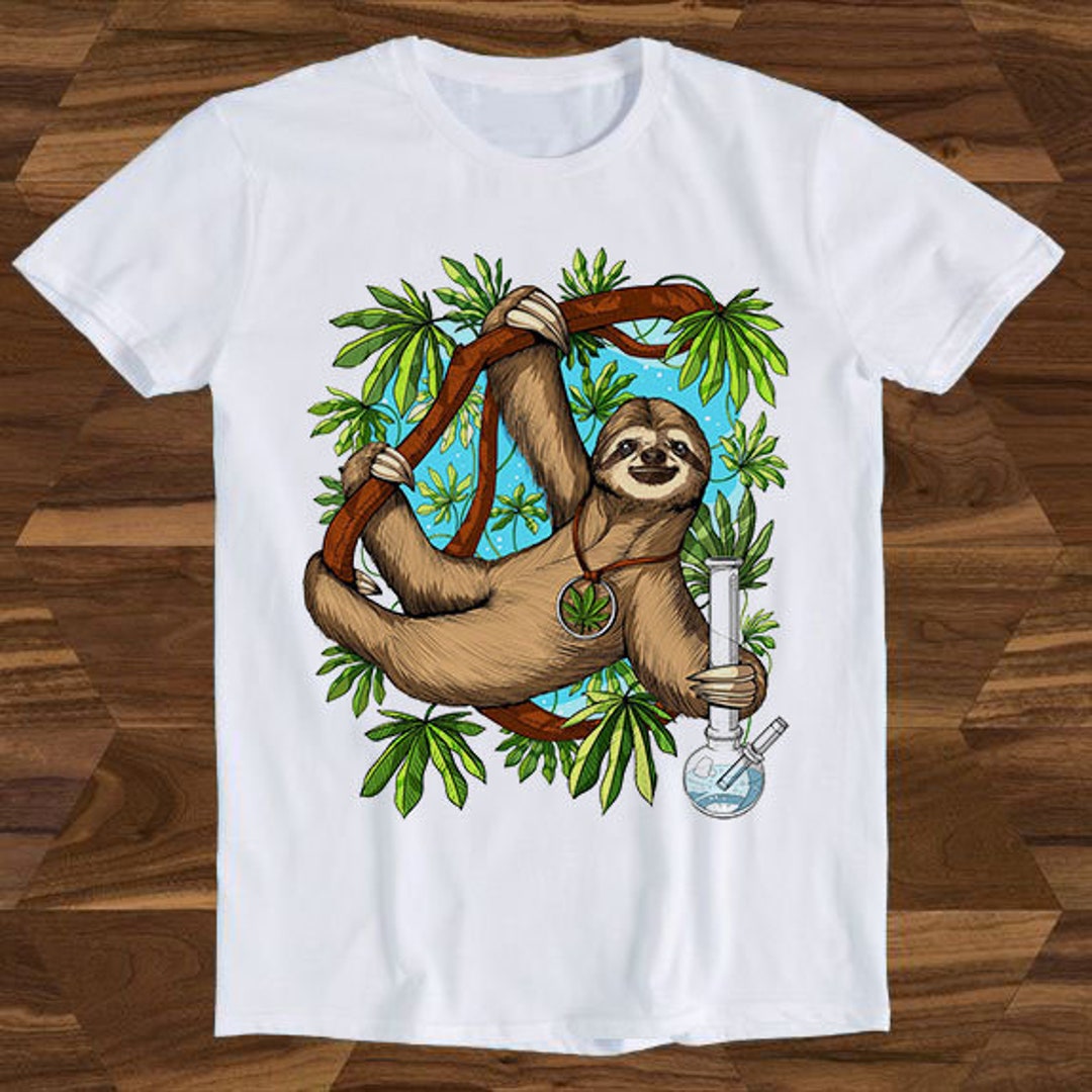 Sloth Weed Stoner Animal Meme Gamer Funny Gift Tee T-shirt T752 - Etsy UK