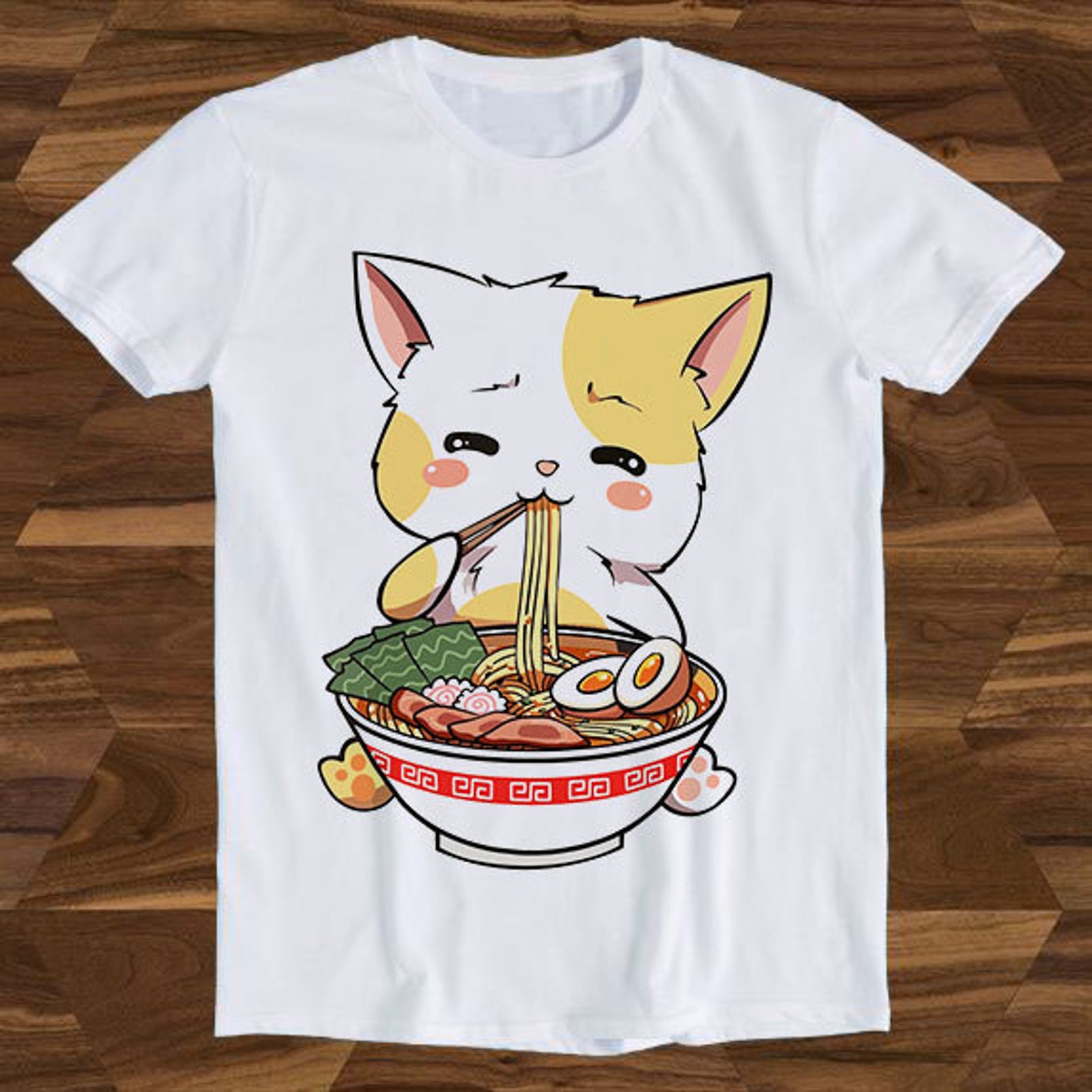 Ramen Cat Anime Kawaii Neko Ramen Cute Japanese Noodle Funny Gift Tee T ...