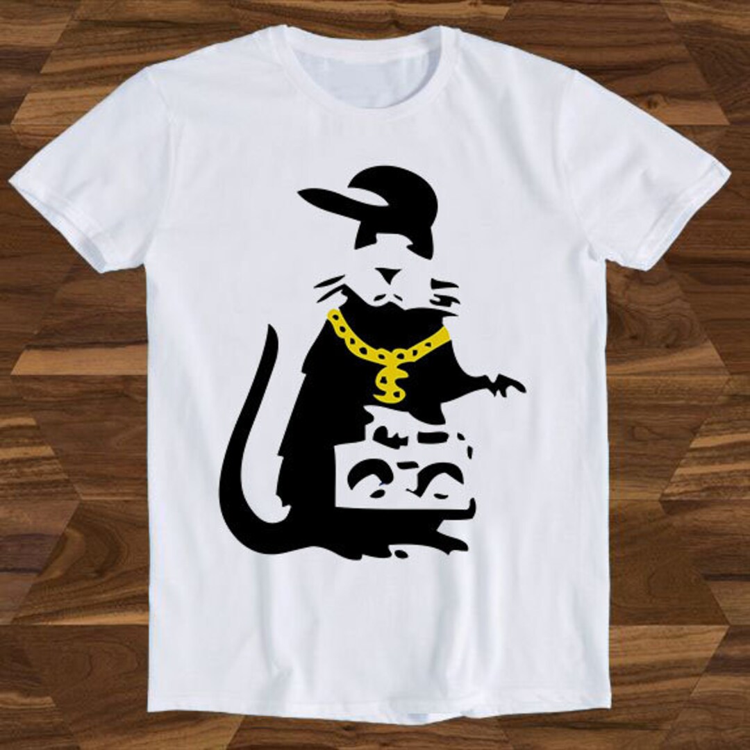 Banksy Gangsta Rat Retro Art Drawing Present Meme Funny Gift Tee T ...