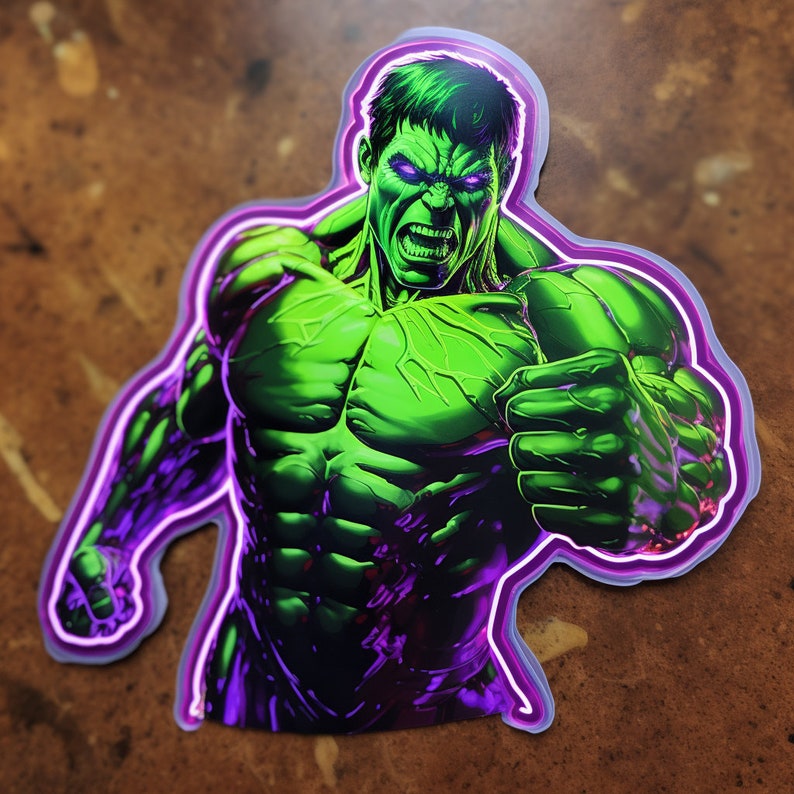 Hulk, Holographic Sticker, Water Bottle, Notebook Book, Skate Board ...
