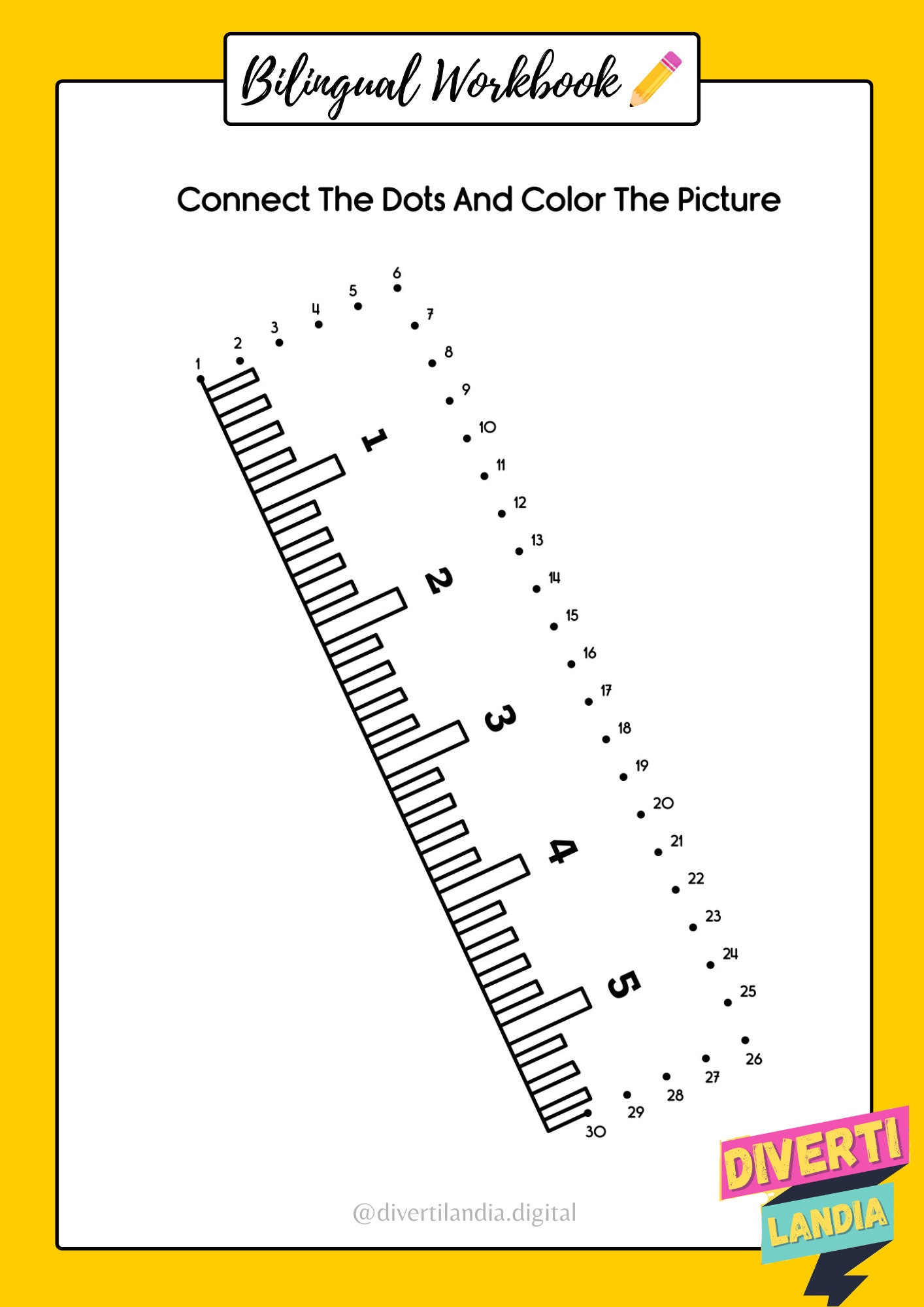 Dot to Dot 1 to 100 Back to School. 53 Bilingual Worksheets. Digital ...