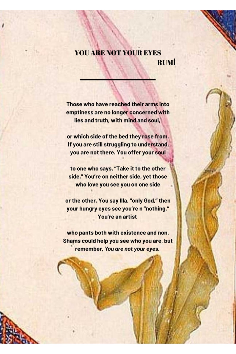 Wallpaper Poem Rumi Persian Art Rumi on Love Persian - Etsy