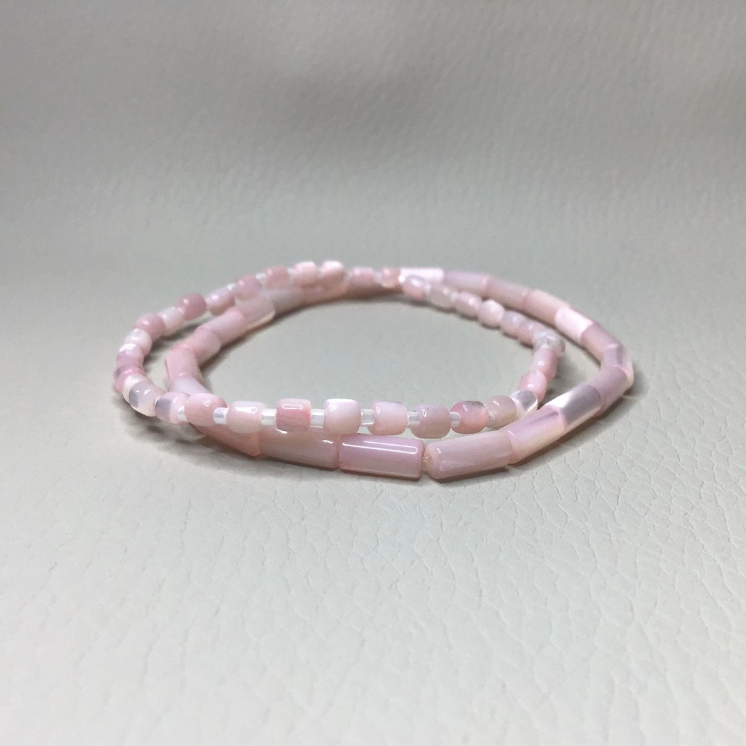 Pink Shell Column Bead Tube Bead Light Pink Matching - Etsy