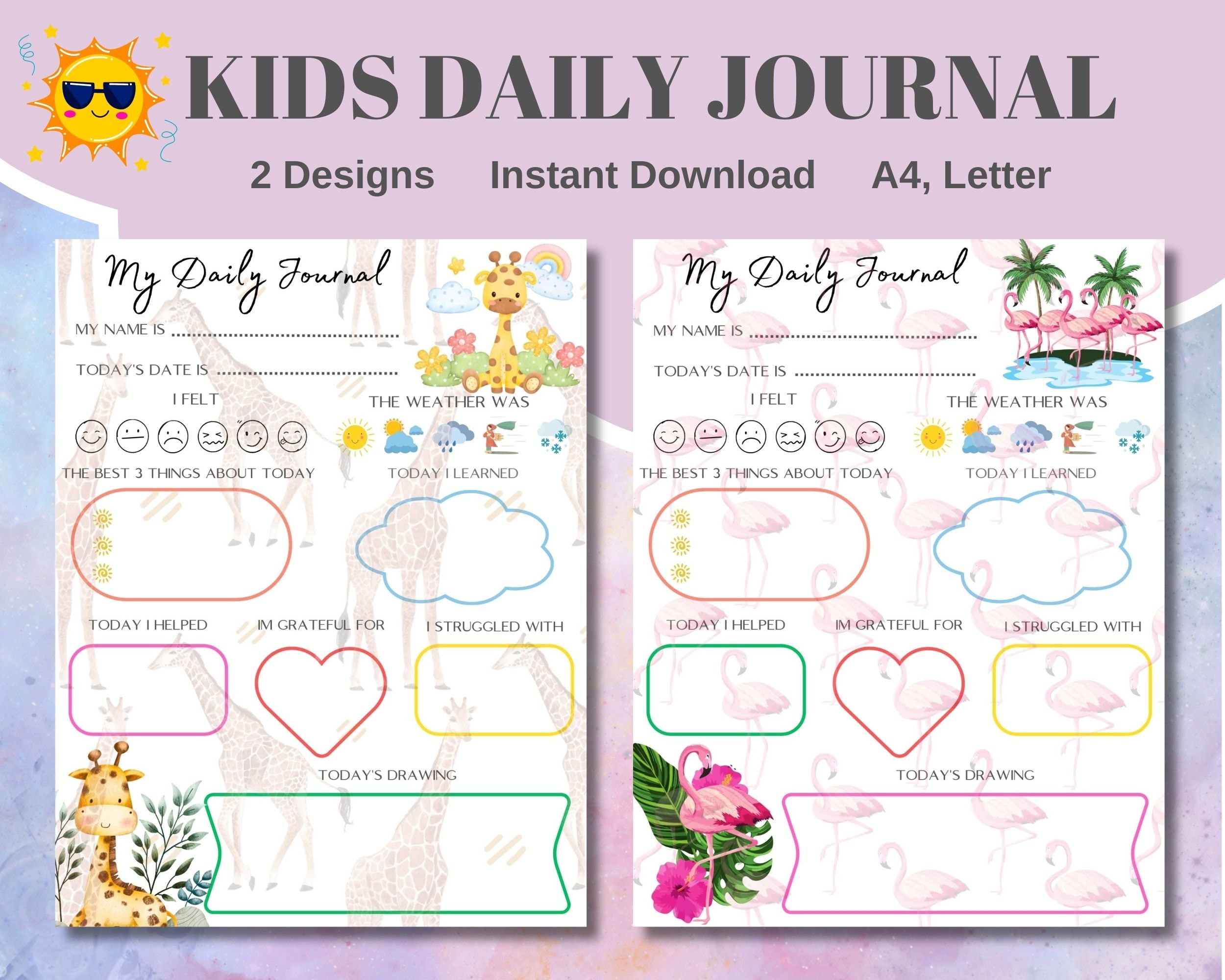 Kids Daily Journal Printable | Journal for Kids | Diary for Children ...