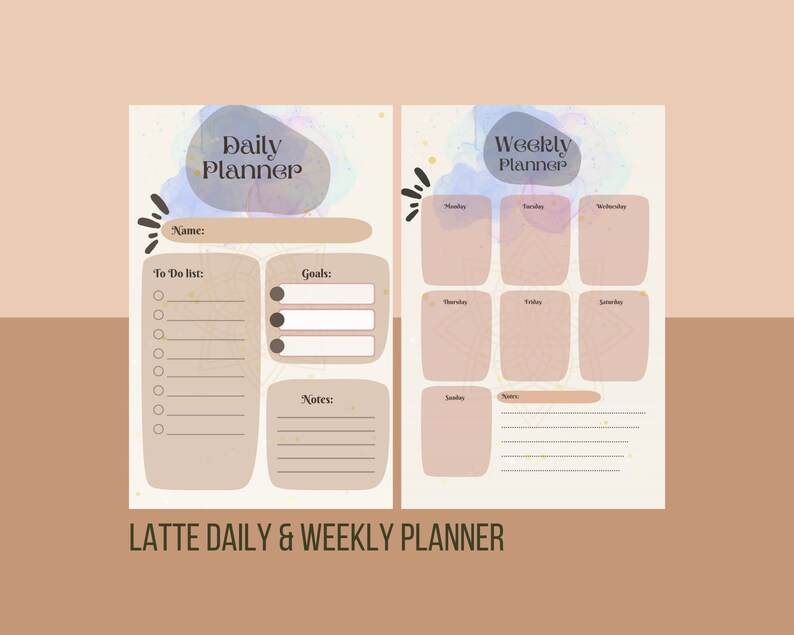 Printable Daily and Weekly 7 Planner Sets - Etsy