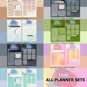 Printable Daily and Weekly 7 Planner Sets - Etsy