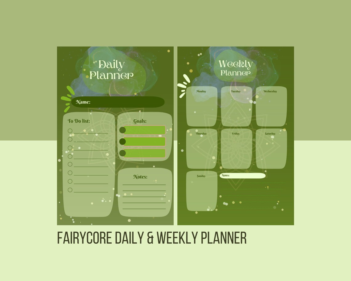 Printable Daily and Weekly 7 Planner Sets - Etsy