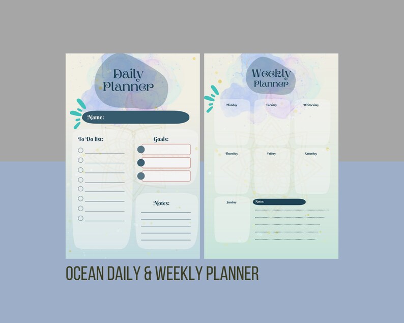 Printable Daily and Weekly 7 Planner Sets - Etsy