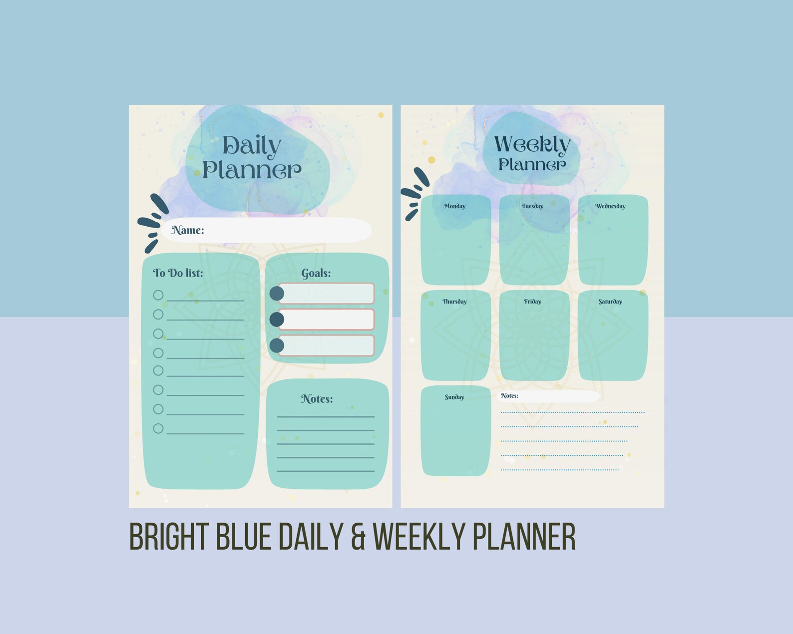 Printable Daily and Weekly 7 Planner Sets - Etsy