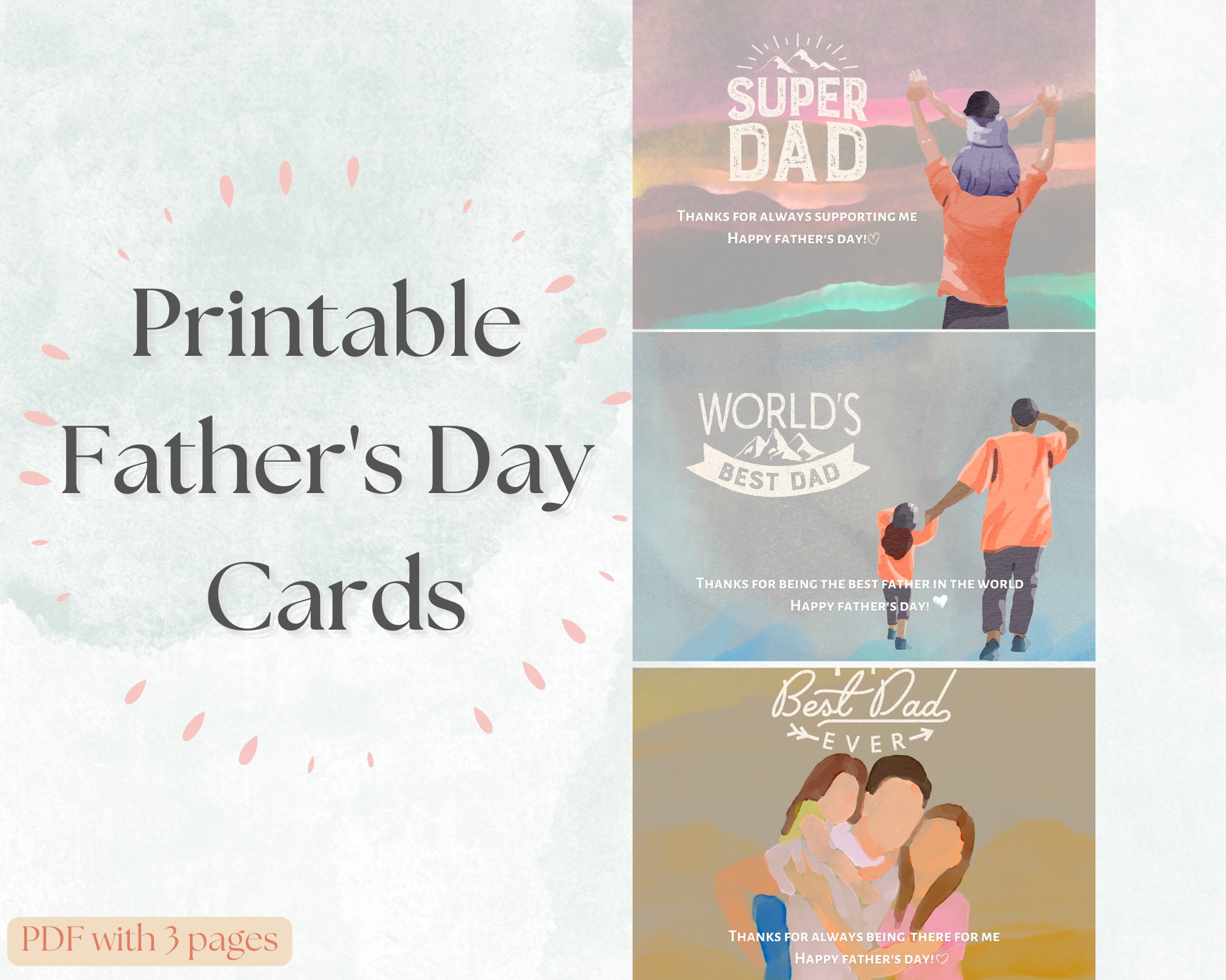 Printable Happy Father's Day Cards - Etsy