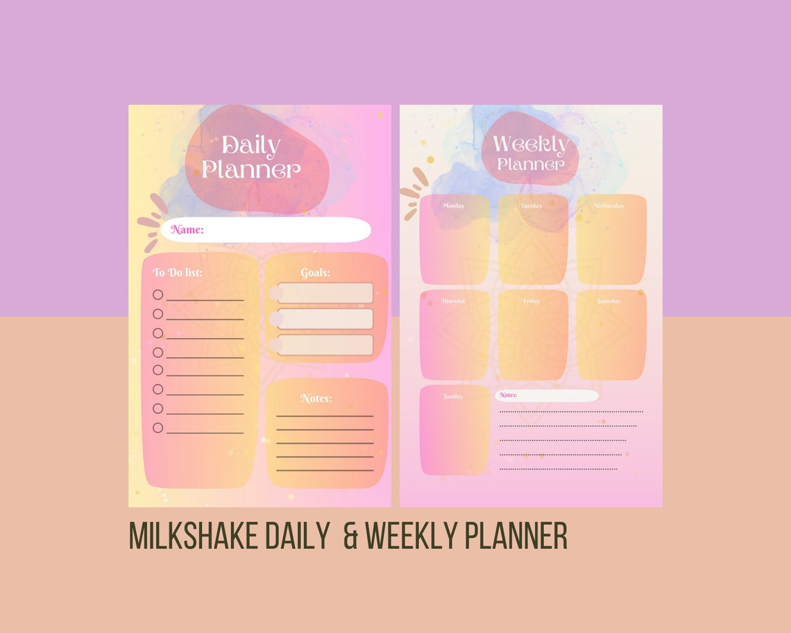 Printable Daily and Weekly 7 Planner Sets - Etsy