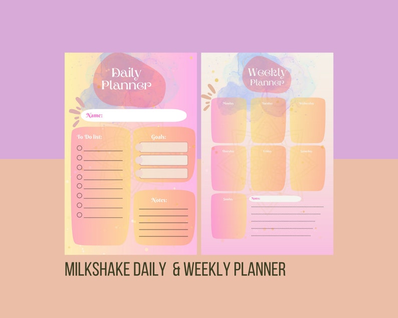 Printable Daily and Weekly 7 Planner Sets - Etsy