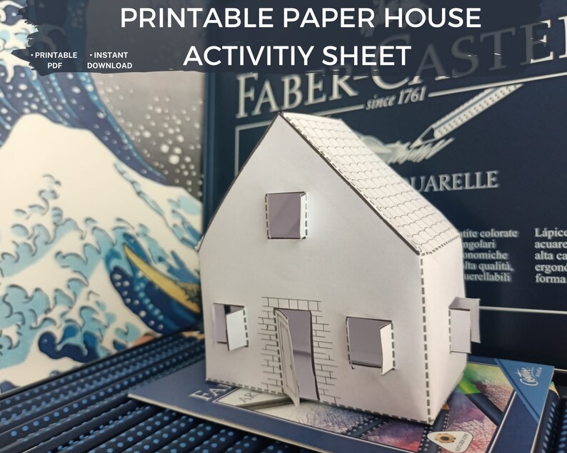 Printable Paper House Activity Sheet Activity for Kids, Colour, Cut and ...
