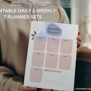 Printable Daily and Weekly 7 Planner Sets - Etsy