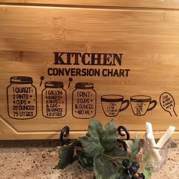 Kitchen Conversion Chart Engraved - Etsy