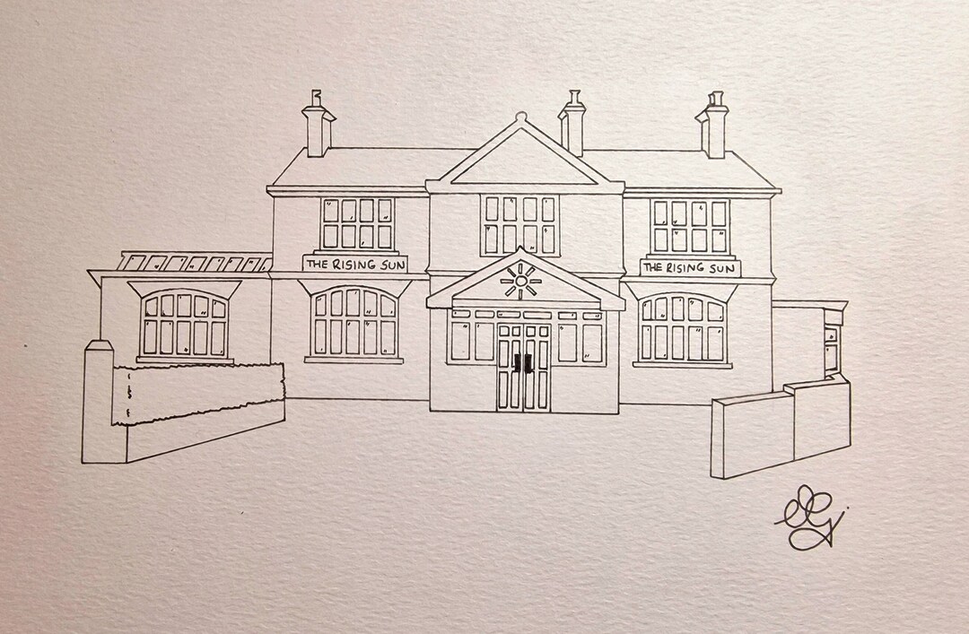 Bespoke Custom Hand Drawn Venue Portrait - Etsy
