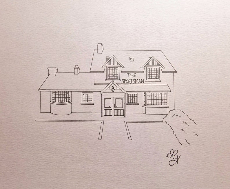 Bespoke Custom Hand Drawn Venue Portrait - Etsy