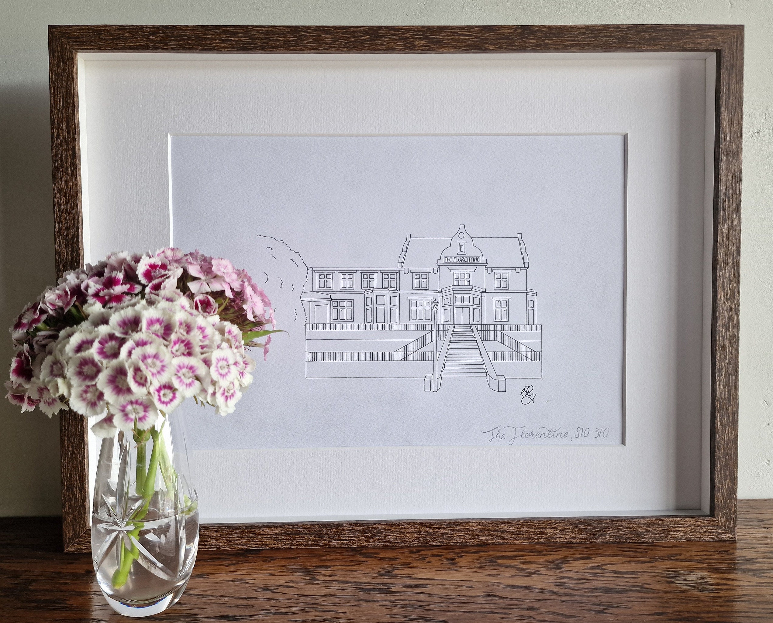 Bespoke Custom Hand Drawn Venue Portrait - Etsy