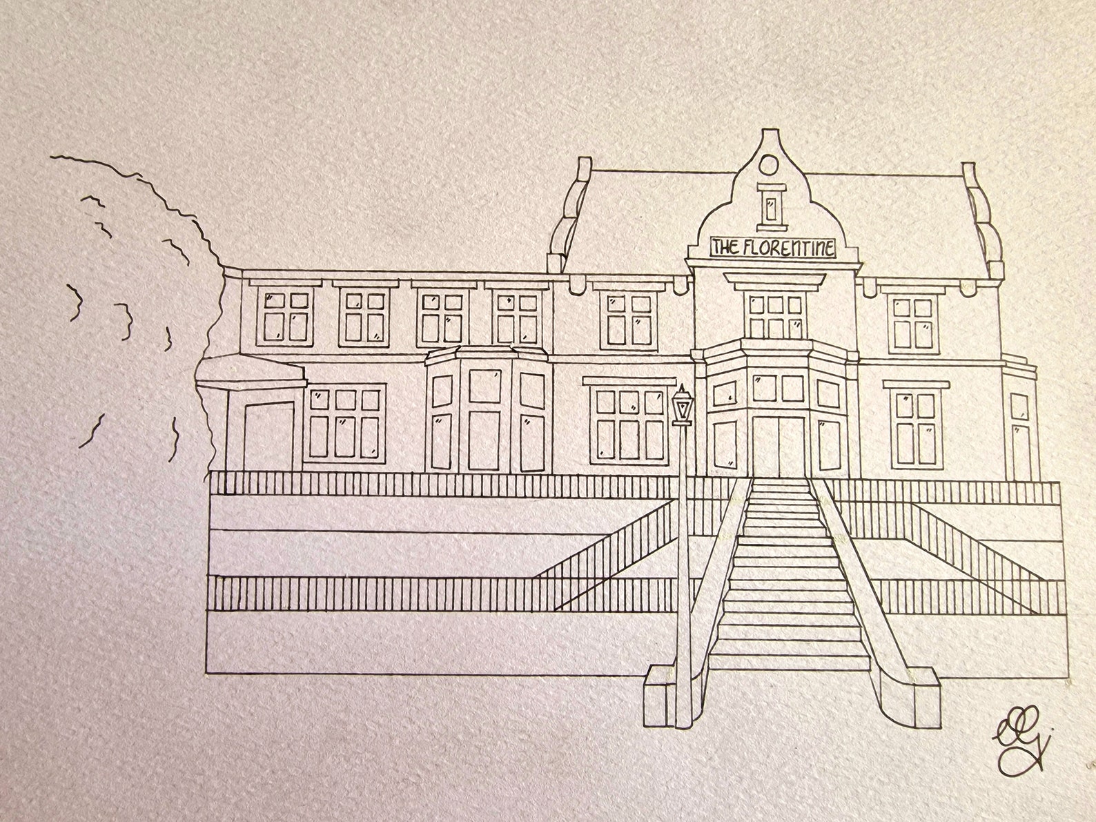 Bespoke Custom Hand Drawn Venue Portrait - Etsy