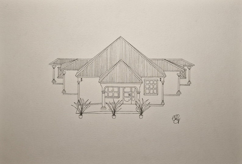Bespoke Custom Hand Drawn House Portrait - Etsy