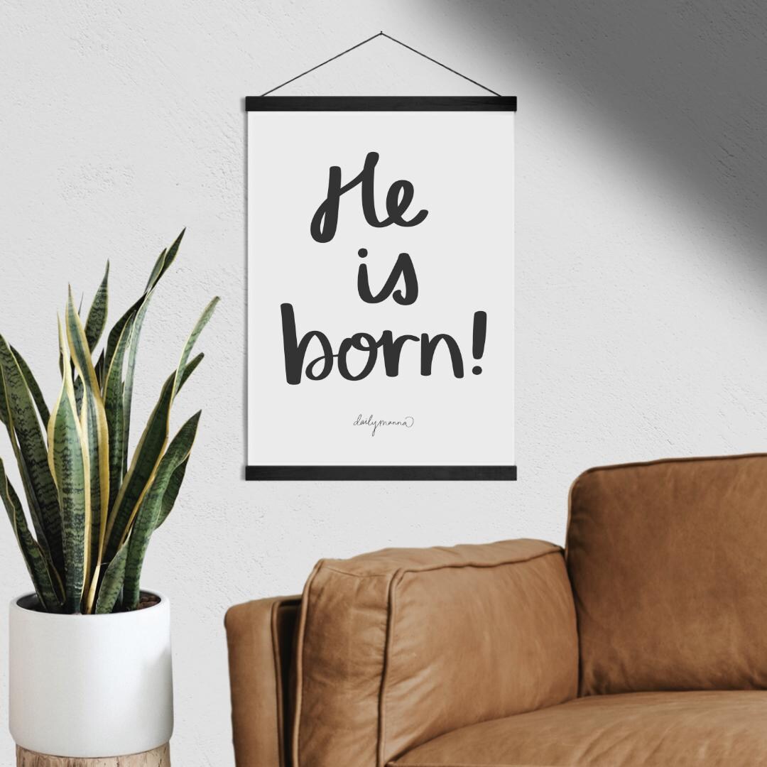 He is Born! Christmas - Handwritten Poster With Hanging Frame | Bible ...