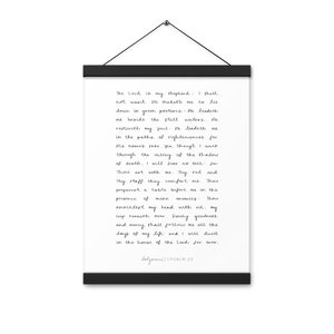 Psalm 23 - Handwritten Poster With Hanging Frame | Bible Verse Wall Art ...