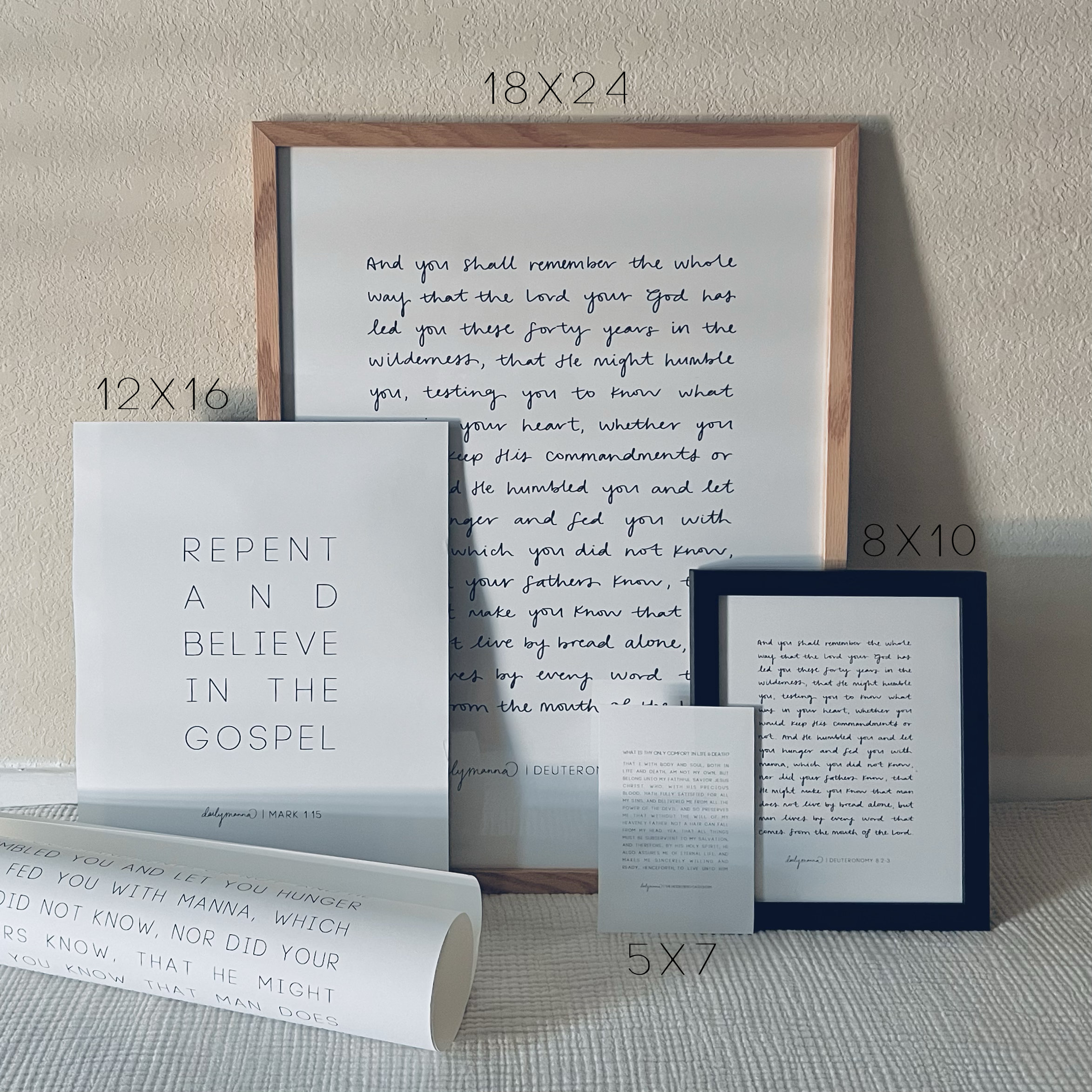 Heidelberg Catechism 1 - Handwritten Font Printed Poster | Bible Verse ...