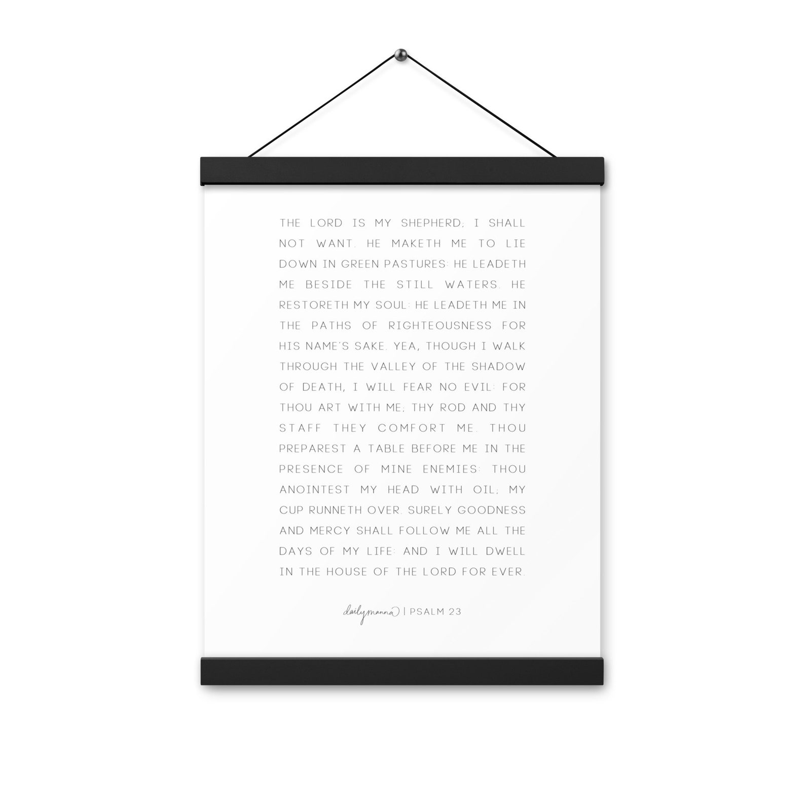 Psalm 23 - Handwritten Font Poster With Hanging Frame | Bible Verse ...