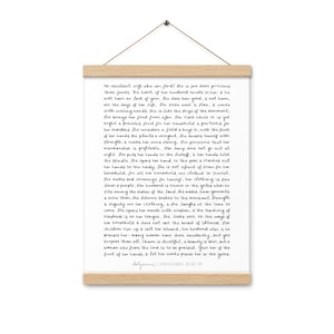 Proverbs 31:10-31 - Handwritten Poster With Hanging Frame | Bible Verse ...