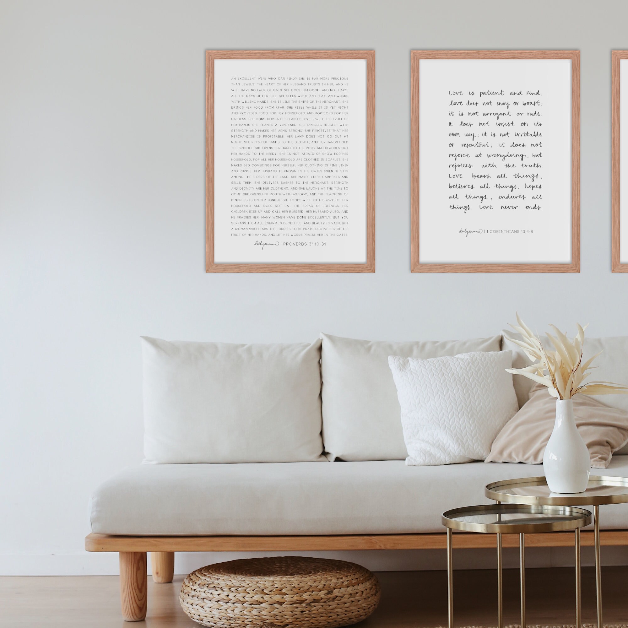 Proverbs 31:10-31 - Handwritten Font Framed Poster | Bible Verse Wall ...