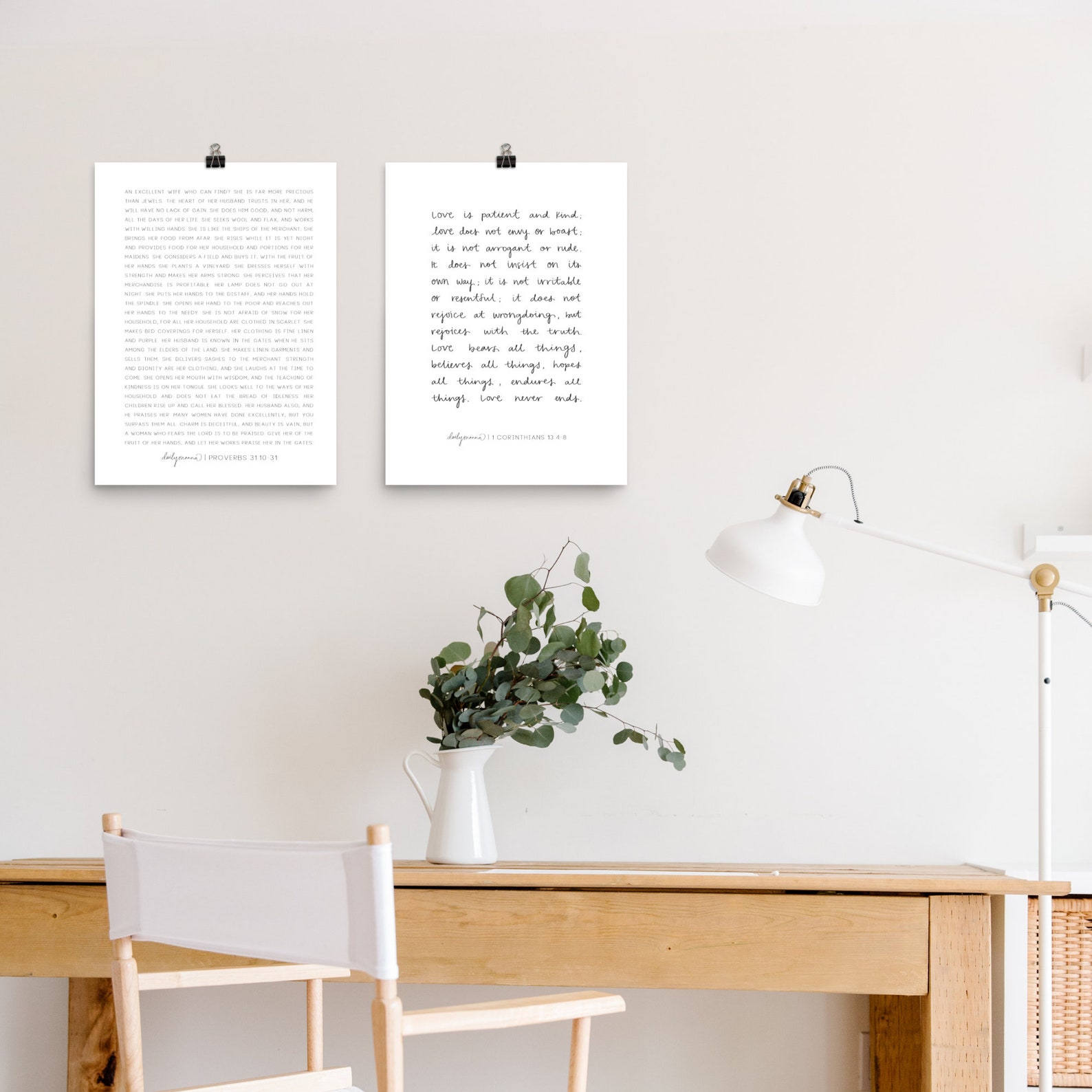 Proverbs 31:10-31 - Handwritten Font Printed Poster | Bible Verse Wall ...