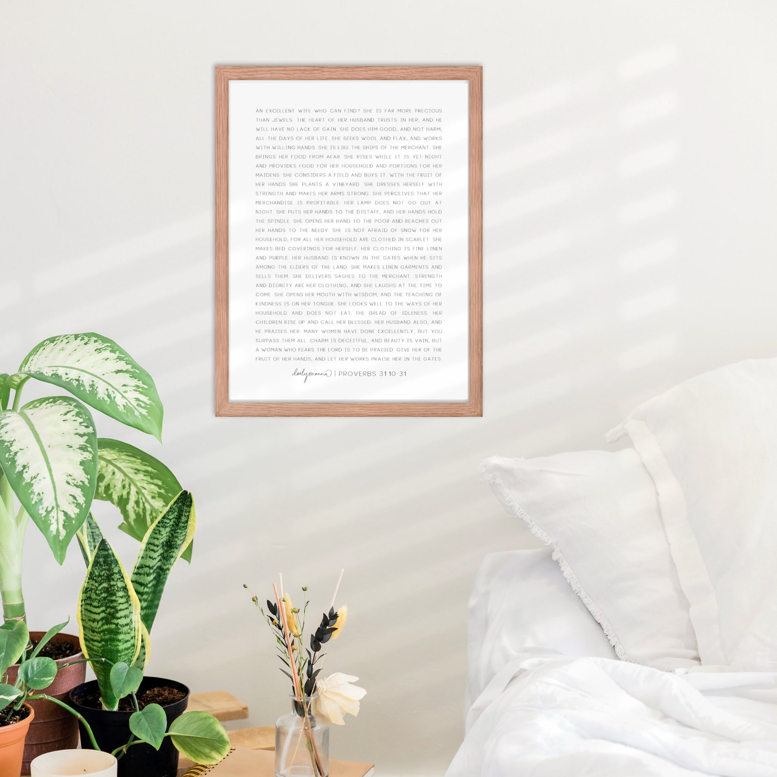 Proverbs 31:10-31 - Handwritten Font Framed Poster | Bible Verse Wall ...