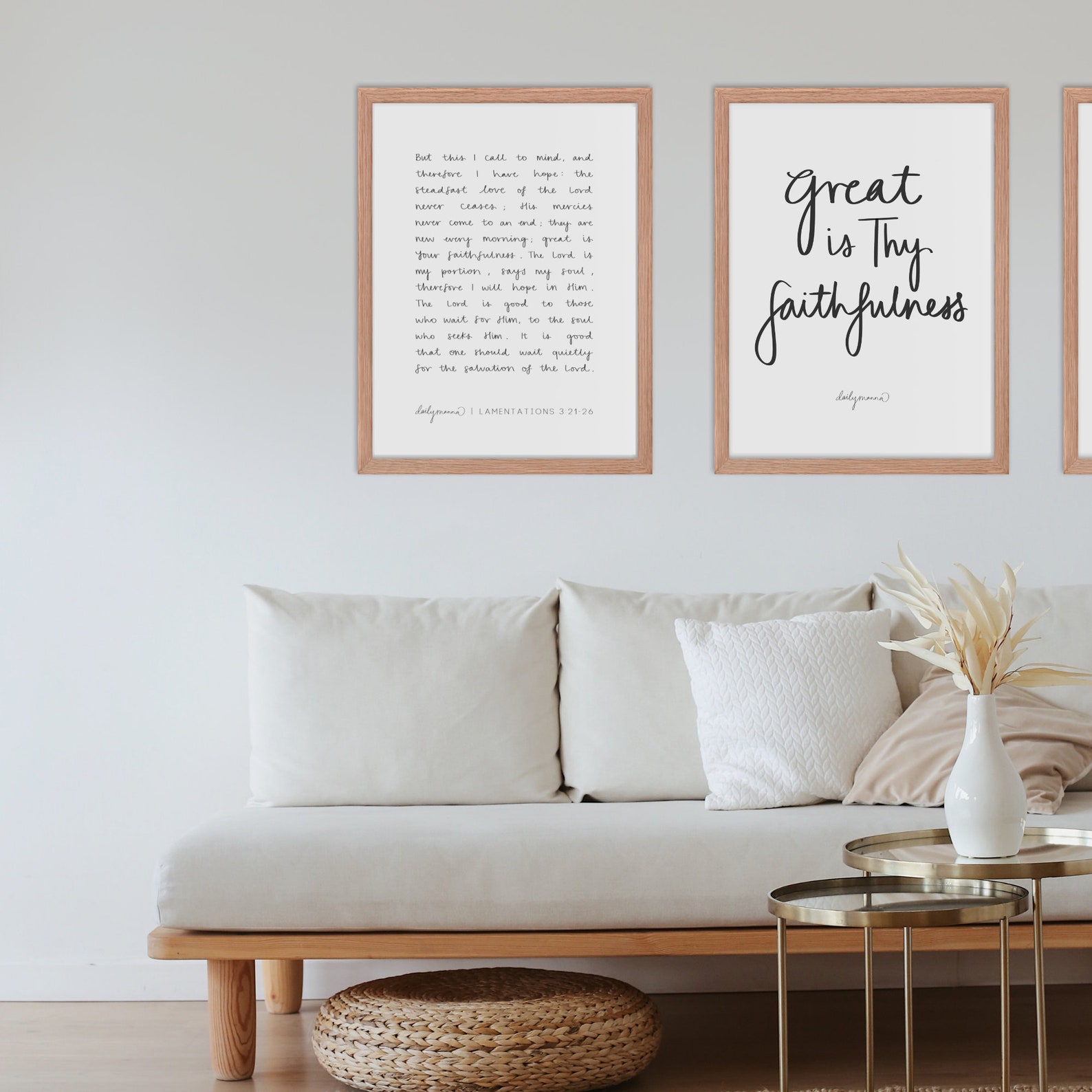 Great is Thy Faithfulness - Handwritten Framed Poster | Bible Verse ...