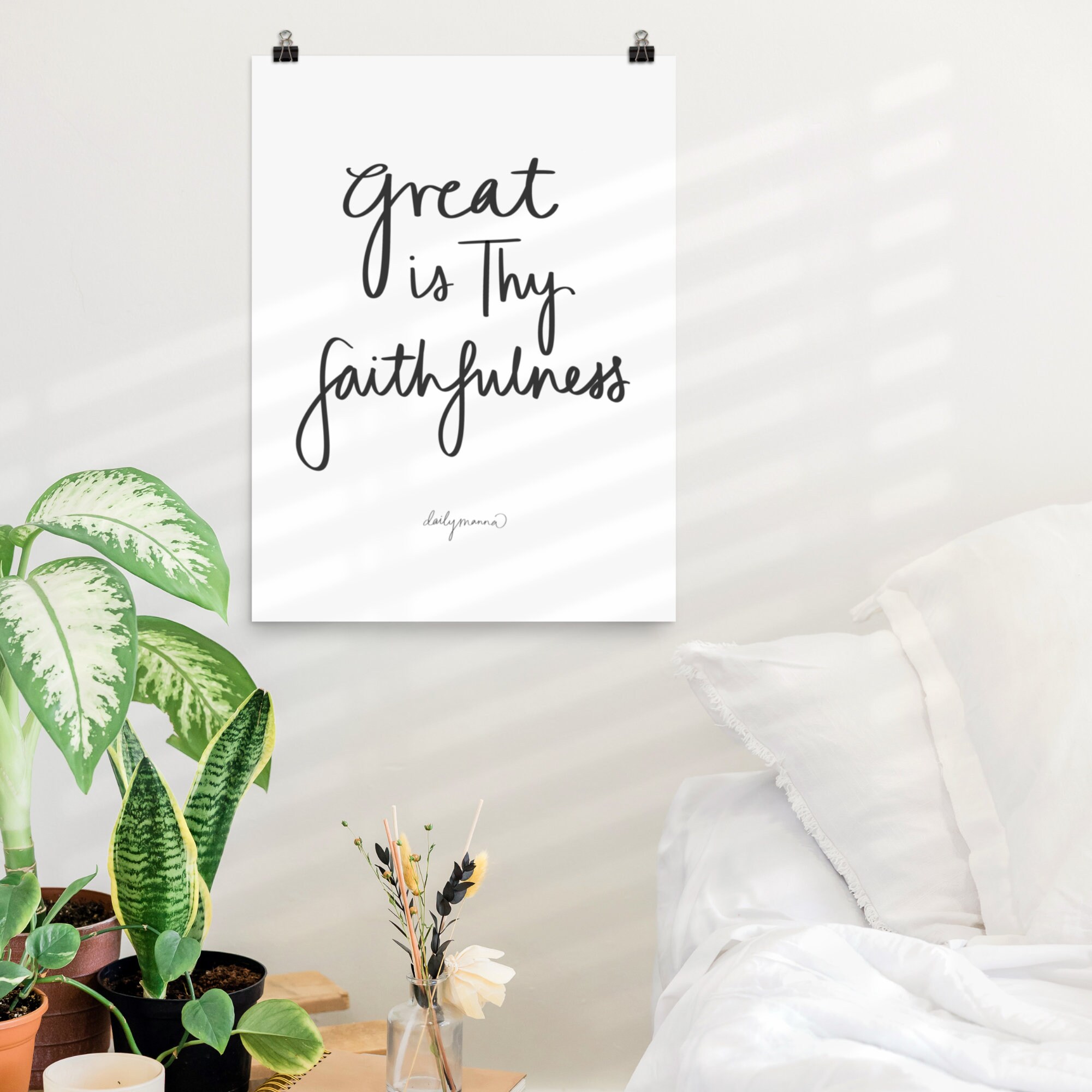 Great is Thy Faithfulness Handwritten Printed Poster Bible Verse Wall ...