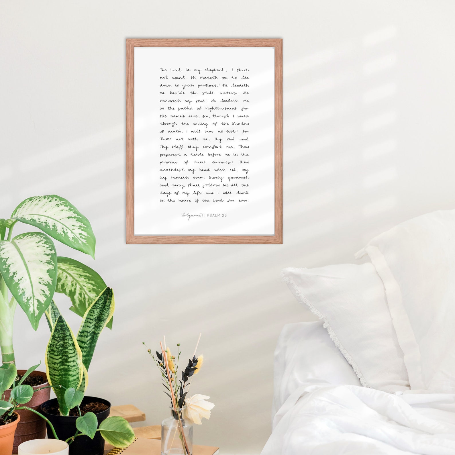 Psalm 23 - Handwritten Framed Poster | Bible Verse Wall Art - Printed ...