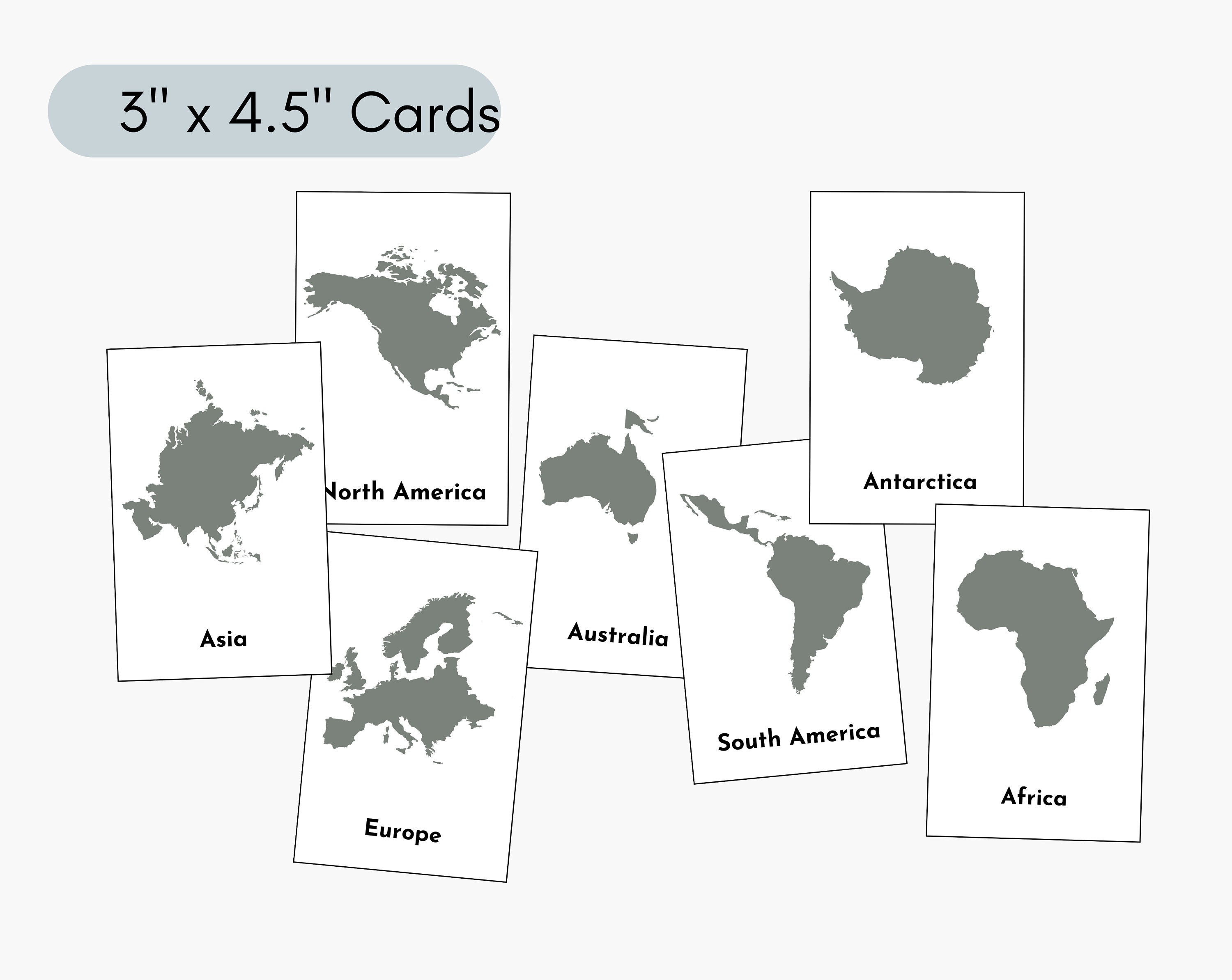 Continent Flashcards | Instant Download | Learn Geography | Geography ...