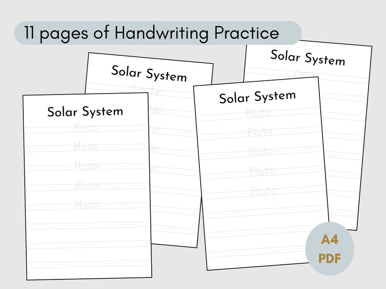 Print Copy Work Solar System | Handwriting Practice | Homeschool ...