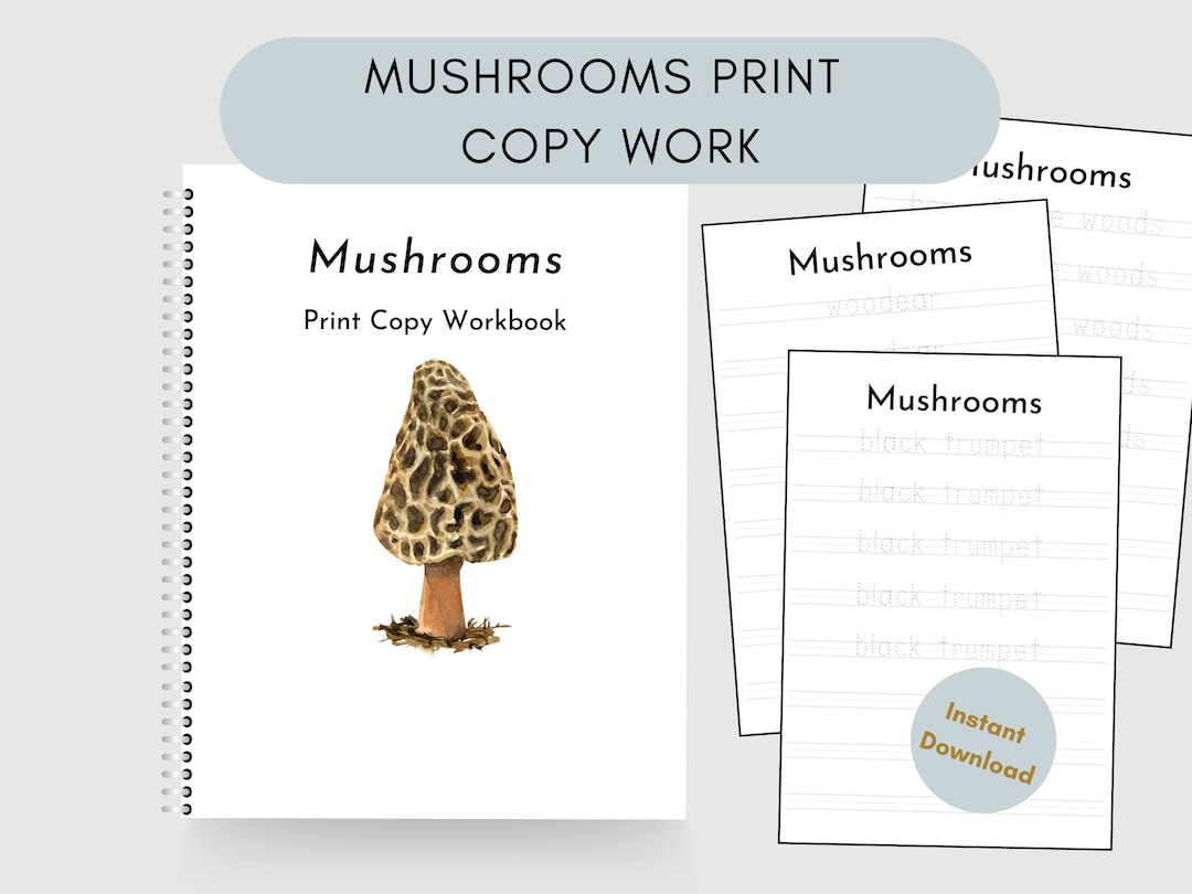 Print Copy Work Mushrooms | Handwriting Practice | Homeschool Printable ...