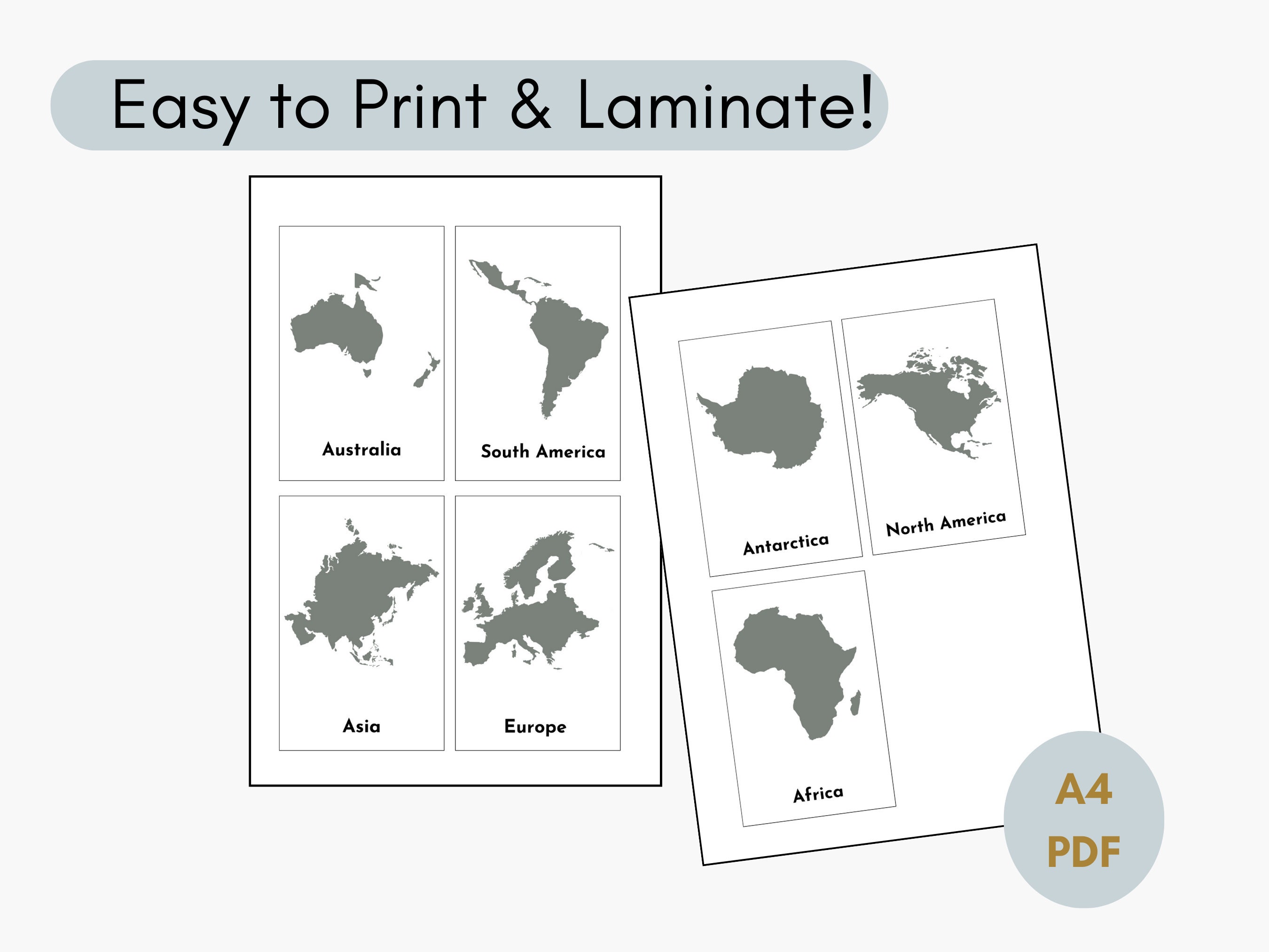 Continent Flashcards | Instant Download | Learn Geography | Geography ...