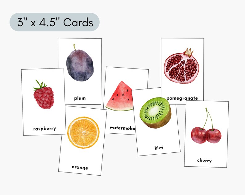 Fruit Flashcards | Instant Download | Educational Flashcards | Learn ...