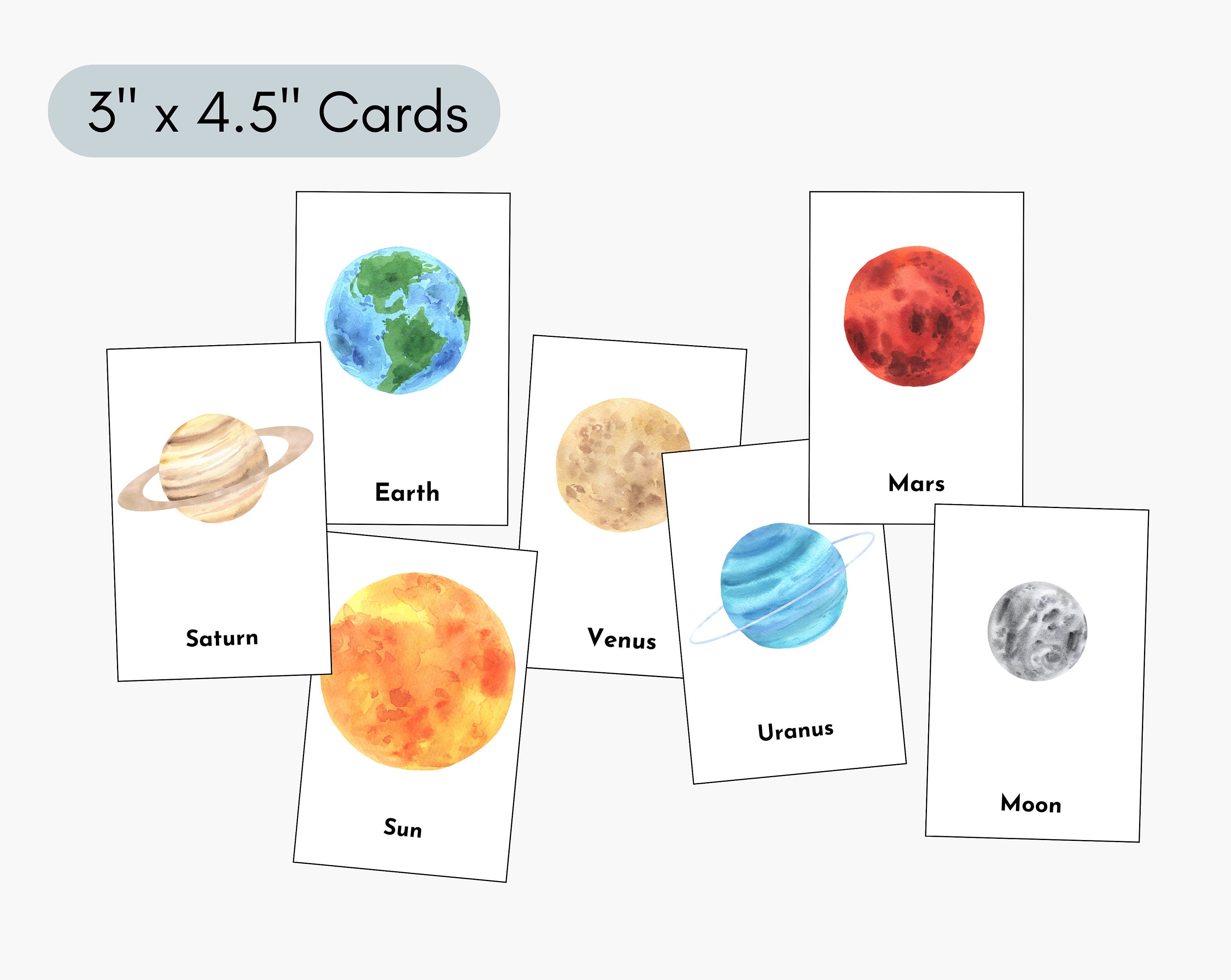 Solar System Flashcards | Instant Download | Learn Planets ...