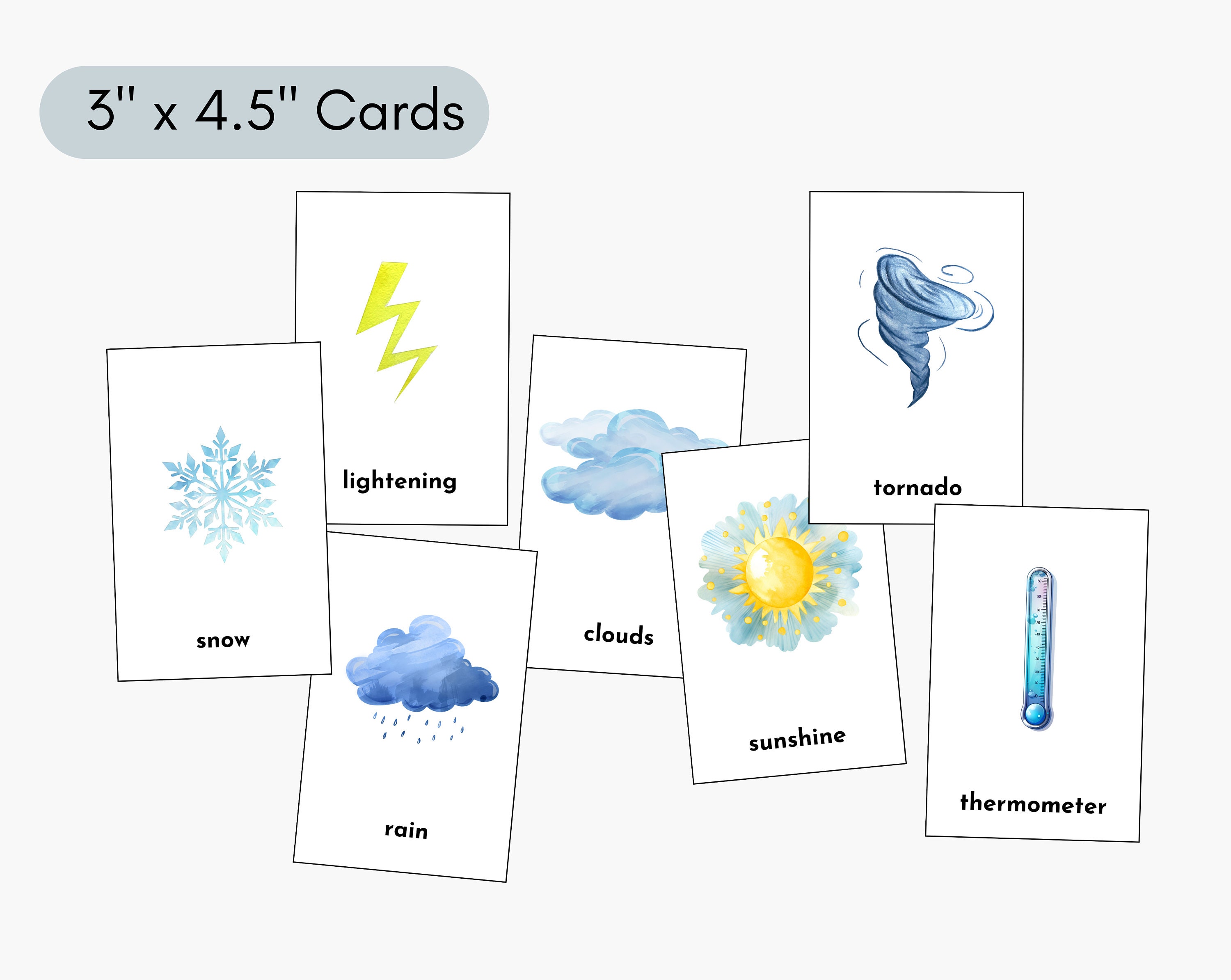 Weather Flash Cards | Instant Download | Learn Weather | Nature Flash ...