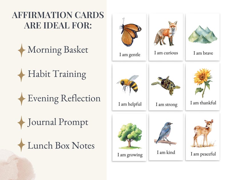 Printable Affirmation Cards for Kids | Charlotte Mason Inspired ...