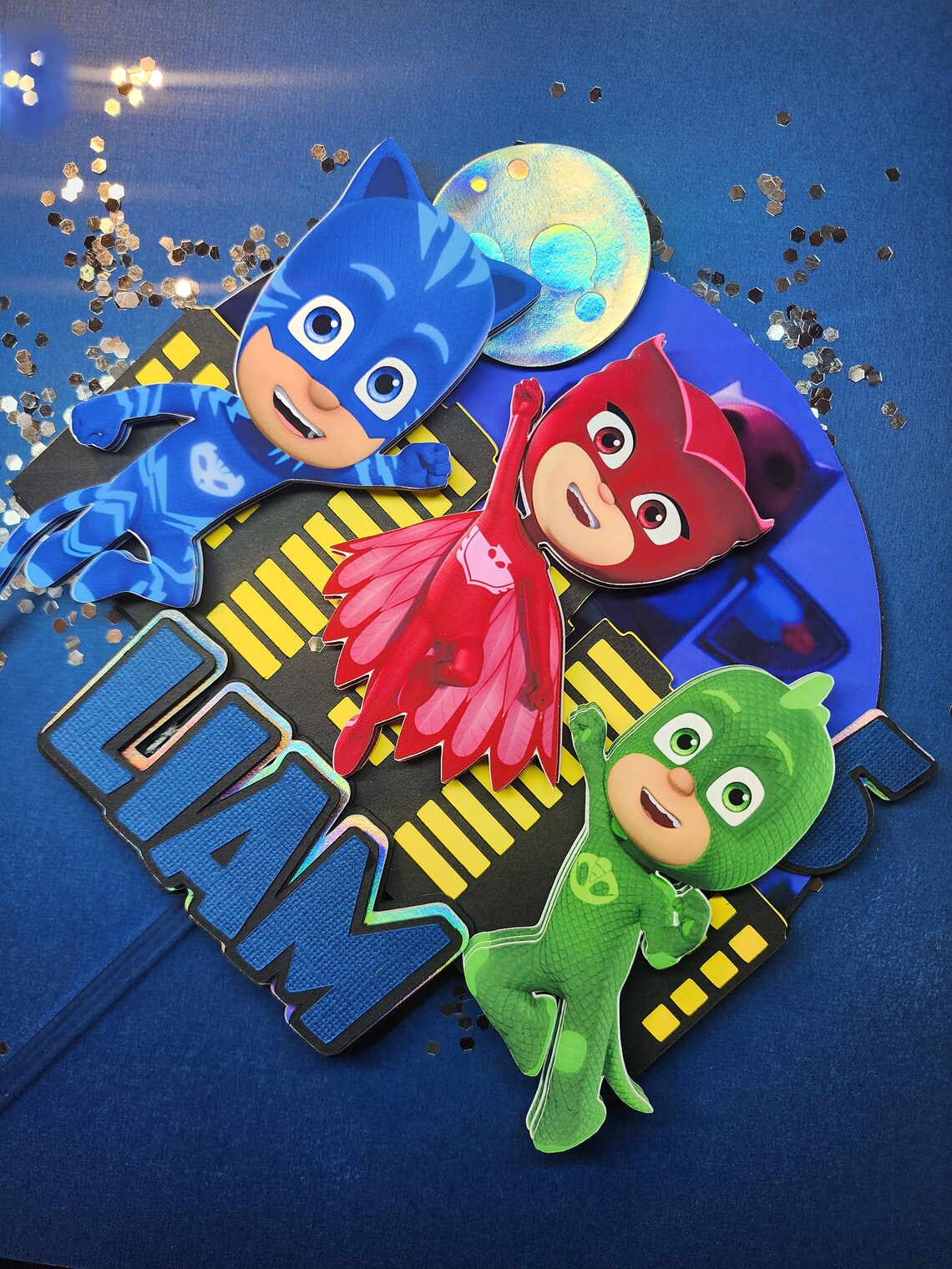 PJ Mask Custom Cake Topper - PJ Mask Birthday - PJ Mask Party Kit - Cat ...