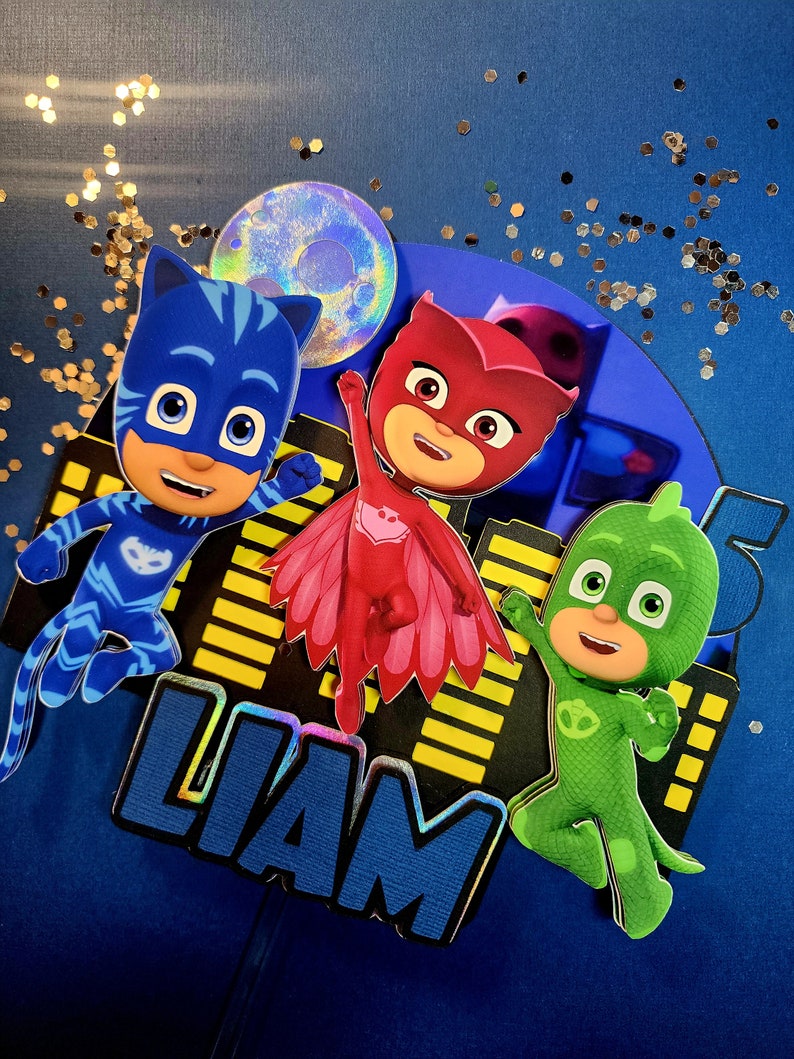 PJ Mask Custom Cake Topper - PJ Mask Birthday - PJ Mask Party Kit - Cat ...