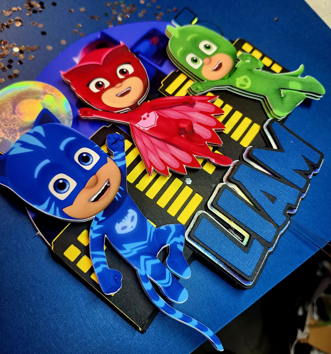 PJ Mask Custom Cake Topper - PJ Mask Birthday - PJ Mask Party Kit - Cat ...