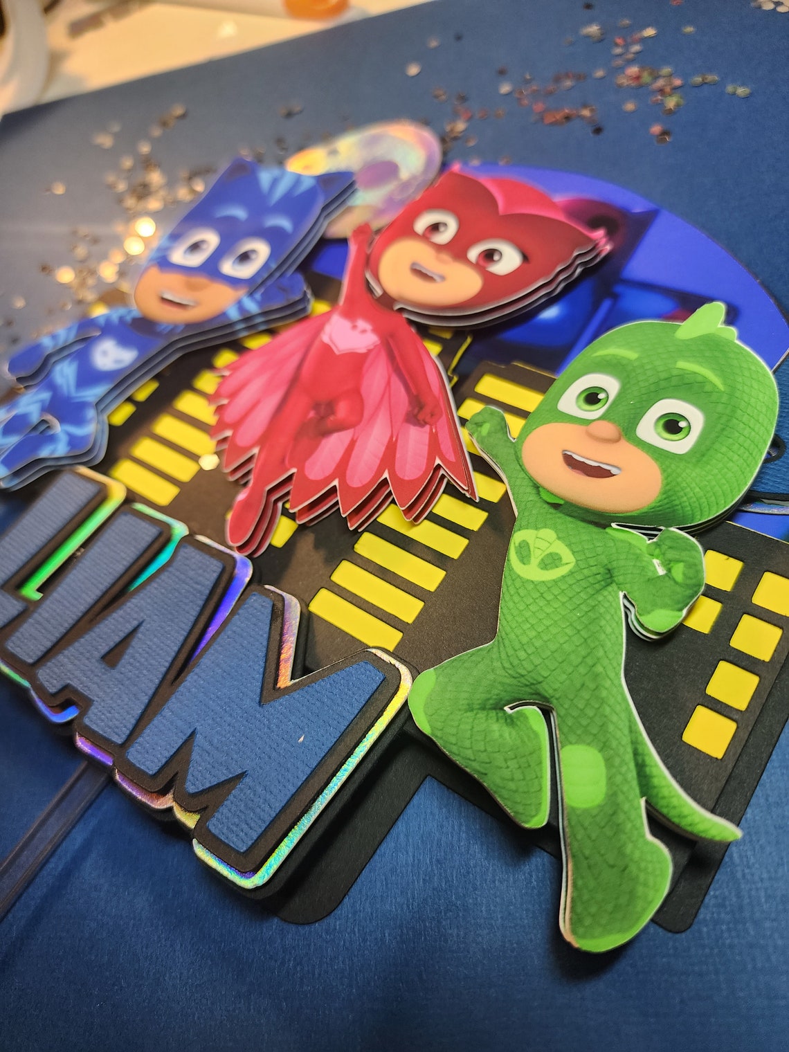 PJ Mask Custom Cake Topper - PJ Mask Birthday - PJ Mask Party Kit - Cat ...