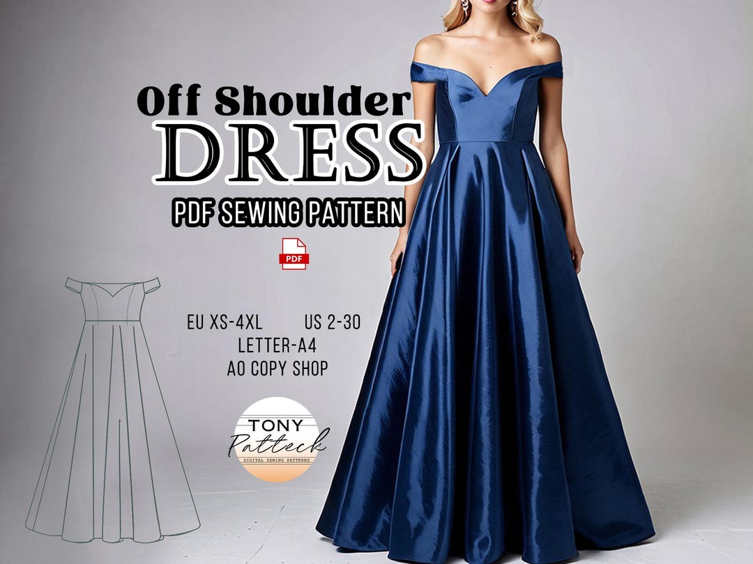 Off Shoulder Wedding Dress Sewing Pattern: Plus Size (digital PDF) - Etsy