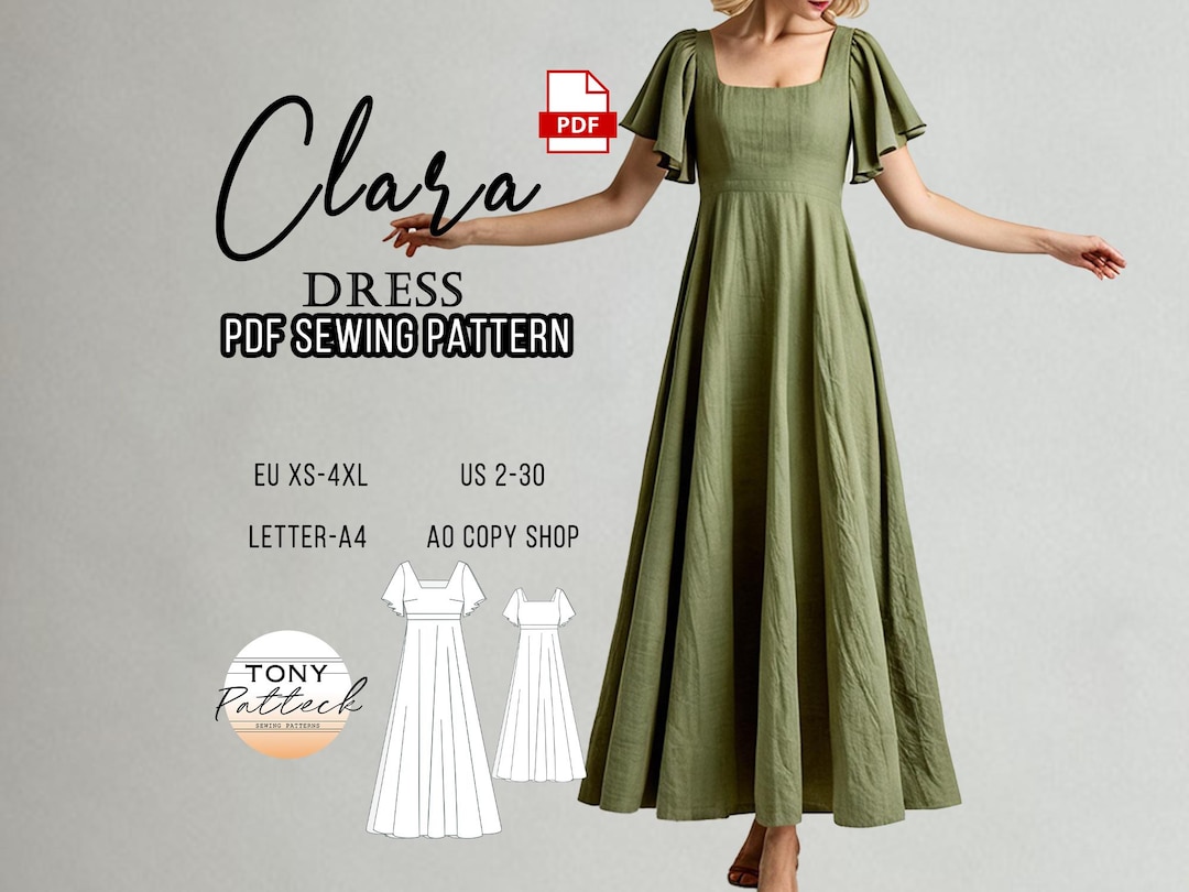 Cottagecore Maxi Dress Sewing Pattern: Rustic Gown, US 2-30 (PDF ...