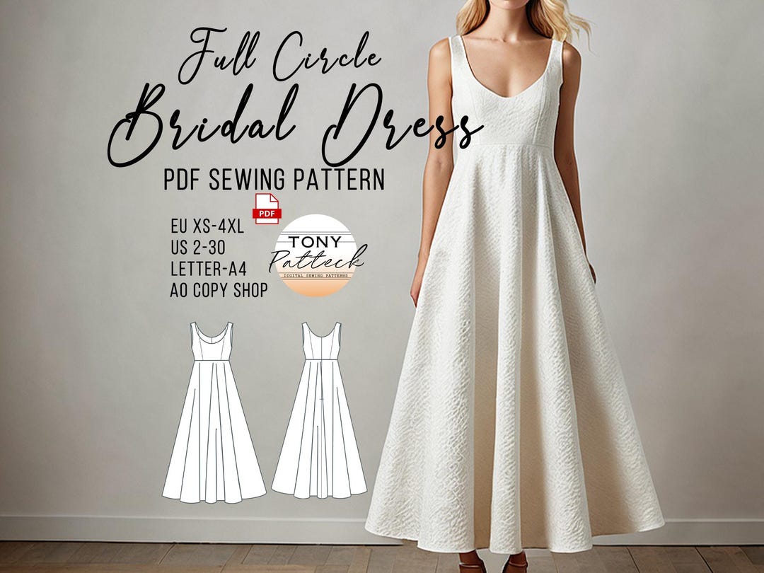 Bridal Gown Sewing Pattern: Plus Size Prom Dress (digital PDF Pattern ...